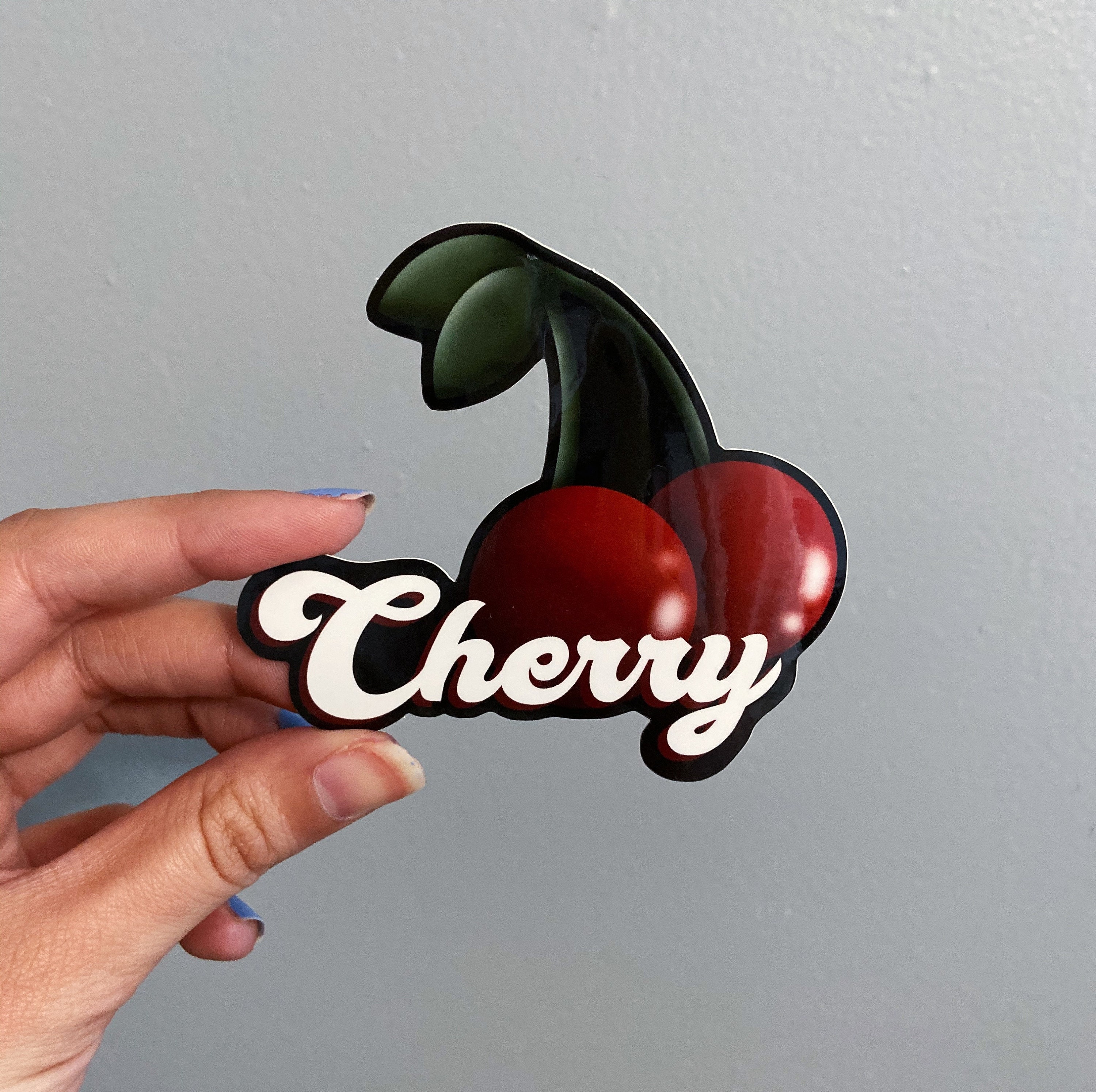 Vinyl Cherry Sticker | Etsy