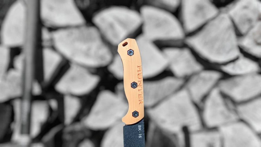 Ka-bar BK15 BK16 BK17 BK18 Custom Scales With Hunter Inlaid in the Side ...