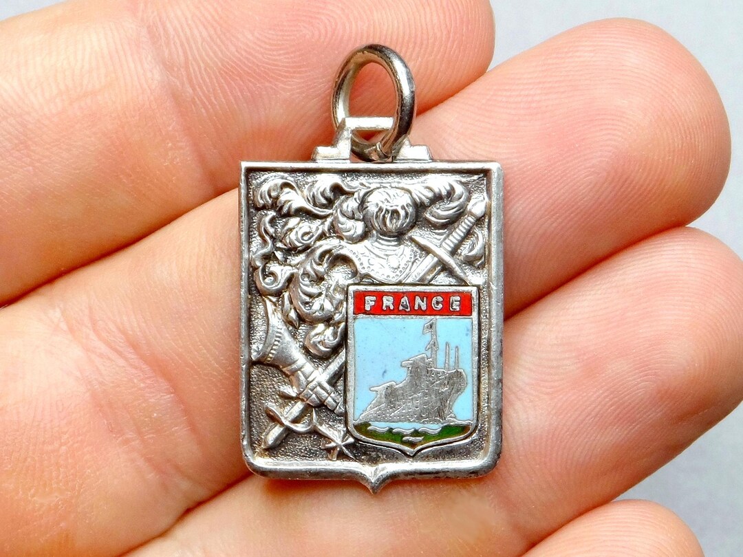 France, CGT. Boat, Heraldry, Coat of Arms, Antique Enamel Medal. French ...
