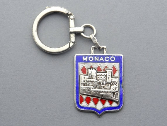 Monaco Antique Enamel Key Ring. | Etsy