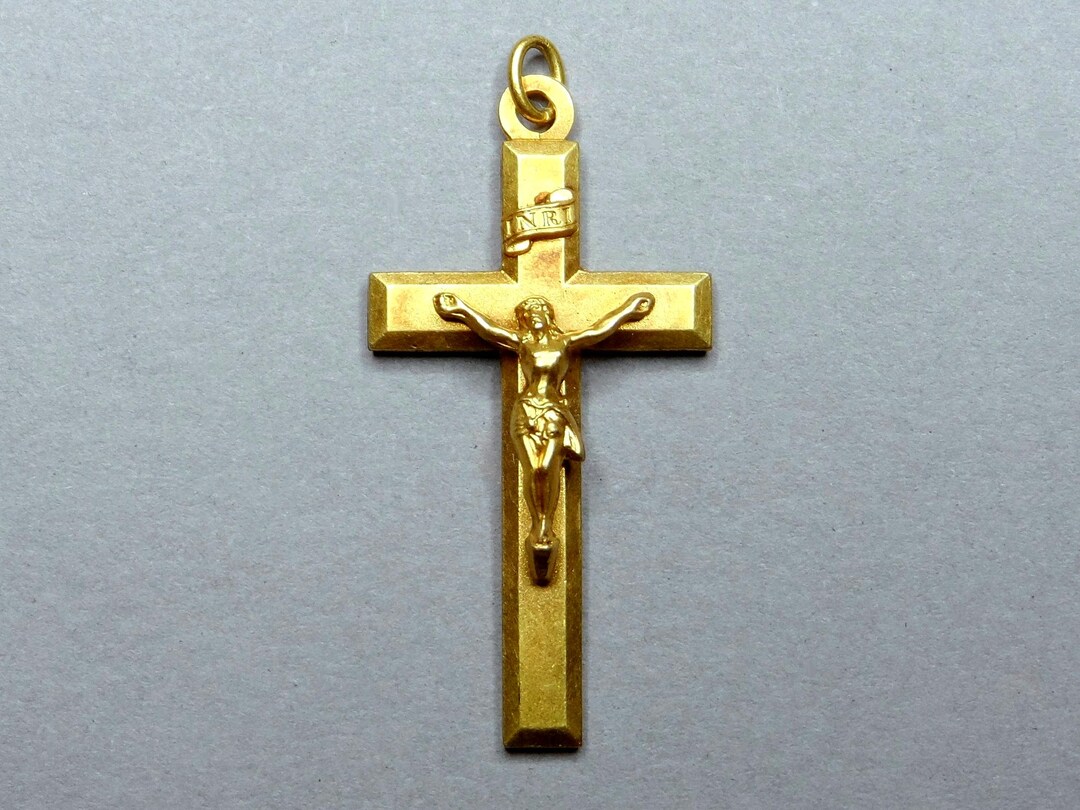 Crucifix. Gold Filled FIX Cross. Antique Religious Pendant. French ...