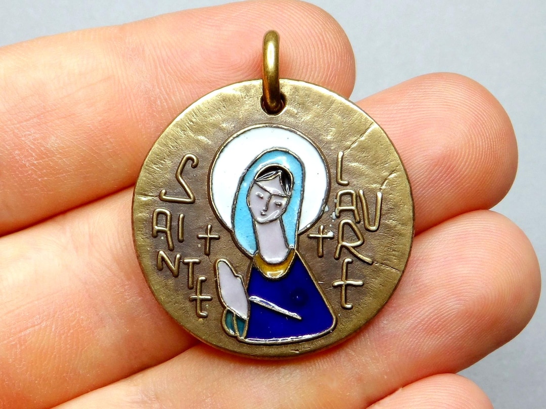 Saint Laura of Cordoba, Saint Laura, Medal by Elie Pellegrin. Vintage ...