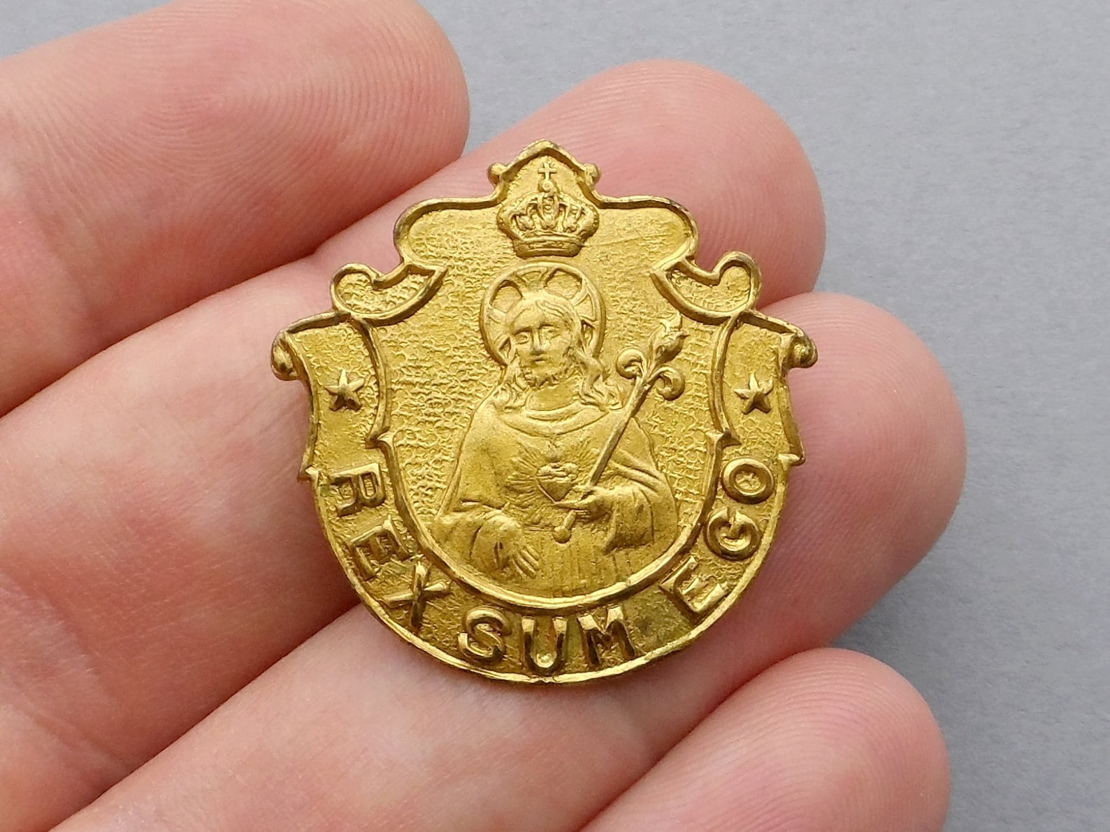 Christ King. Rex Sum Ego. Antique Religious Brooch. | Etsy