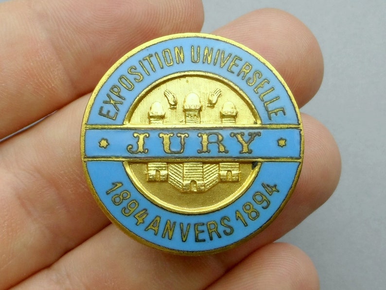 Jury Enamel Badge. Universal Exposition 1894. Belgium, Anvers. - Etsy