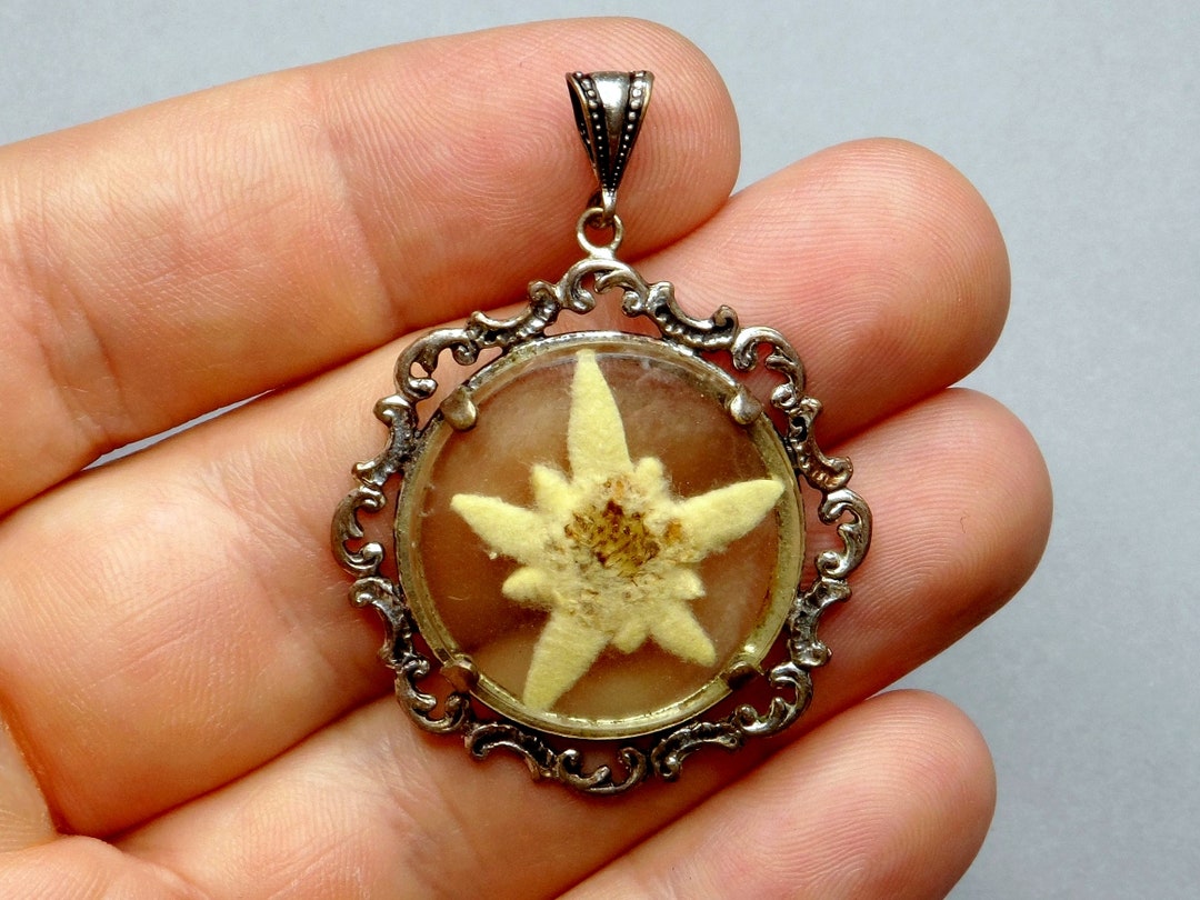 Edelweiss. Antique Large Pendant. - Etsy