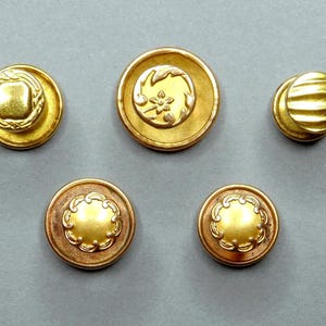 Antique Collar Button. A Pair and 3 Orphans. Gold Plating FIX. French Art Deco. - Etsy