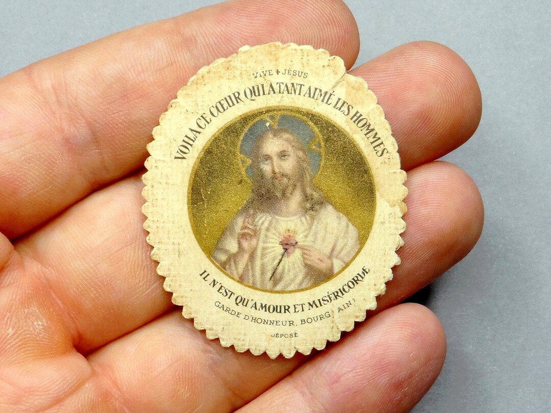 Sacred Heart (to Sew). Jesus Christ. Antique Religious Pendant. - Etsy