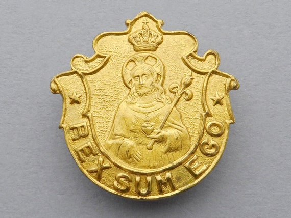 Christ King. Rex Sum Ego. Antique Religious Brooch. | Etsy