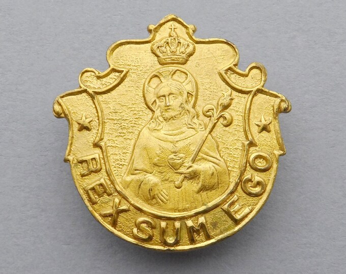Christ King. Rex Sum Ego. Antique Religious Brooch. - Etsy