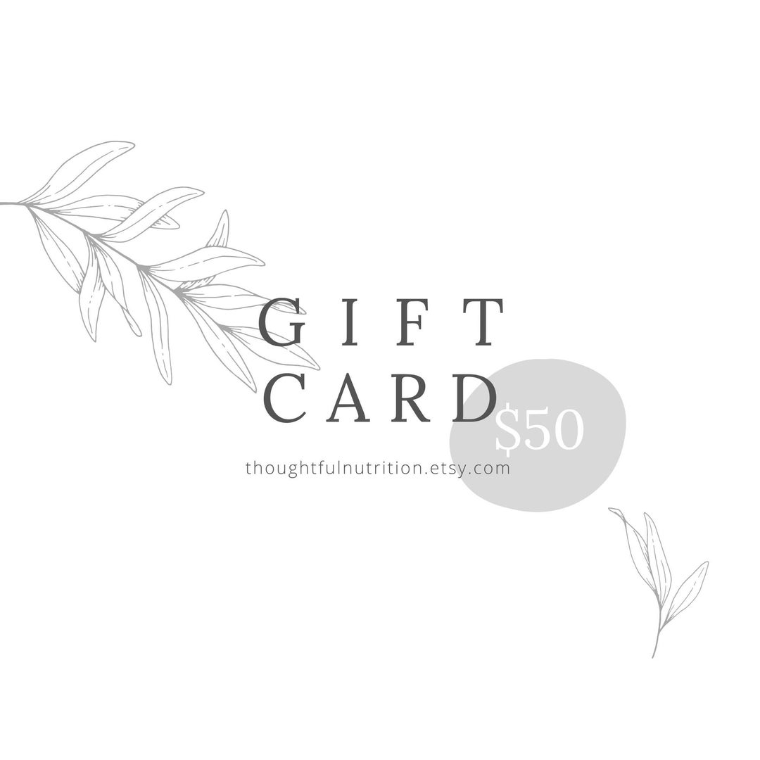 50 Dollar Gift Card Redeemable at Thoughtful Nutrition Store - Etsy