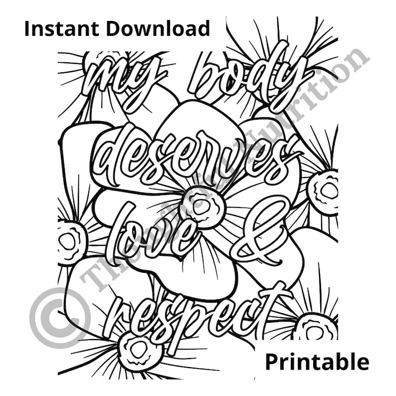 Body Positive Coloring Pages Adult Coloring Sheets Digital | Etsy