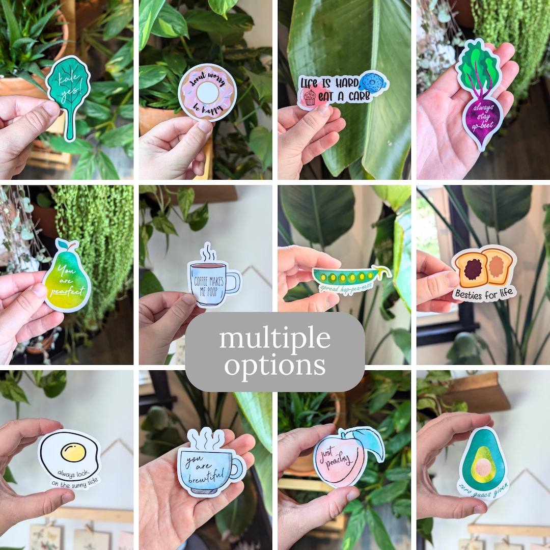 Food Pun Sticker Pack – Cute Handmade Water-resistant Stickers - Etsy