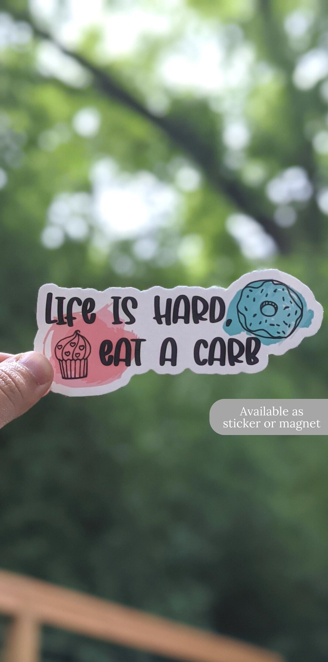 Life is Hard, Eat a Carb Sticker or Magnet Funny Food Pun Sticker - Etsy