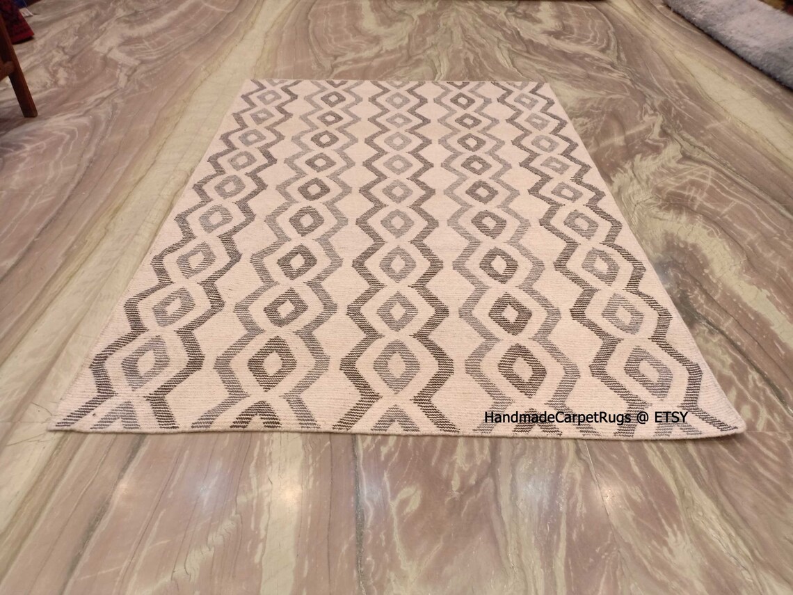 4 x 6 feet area rugs handwoven floor carpet rugs Cotton Wool | Etsy