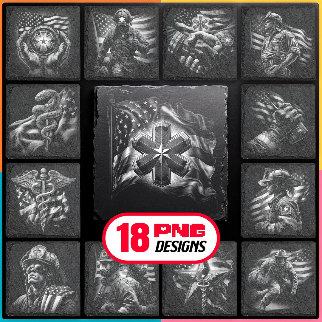 Paramedic Laser Engraving Files Bundle — EMT Medical Slate Coaster ...