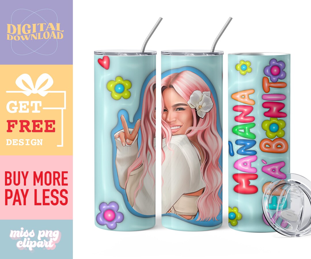 Karol G 3D Puffy Skinny Tumbler Wrap Png 20 Oz Design Digital - Etsy