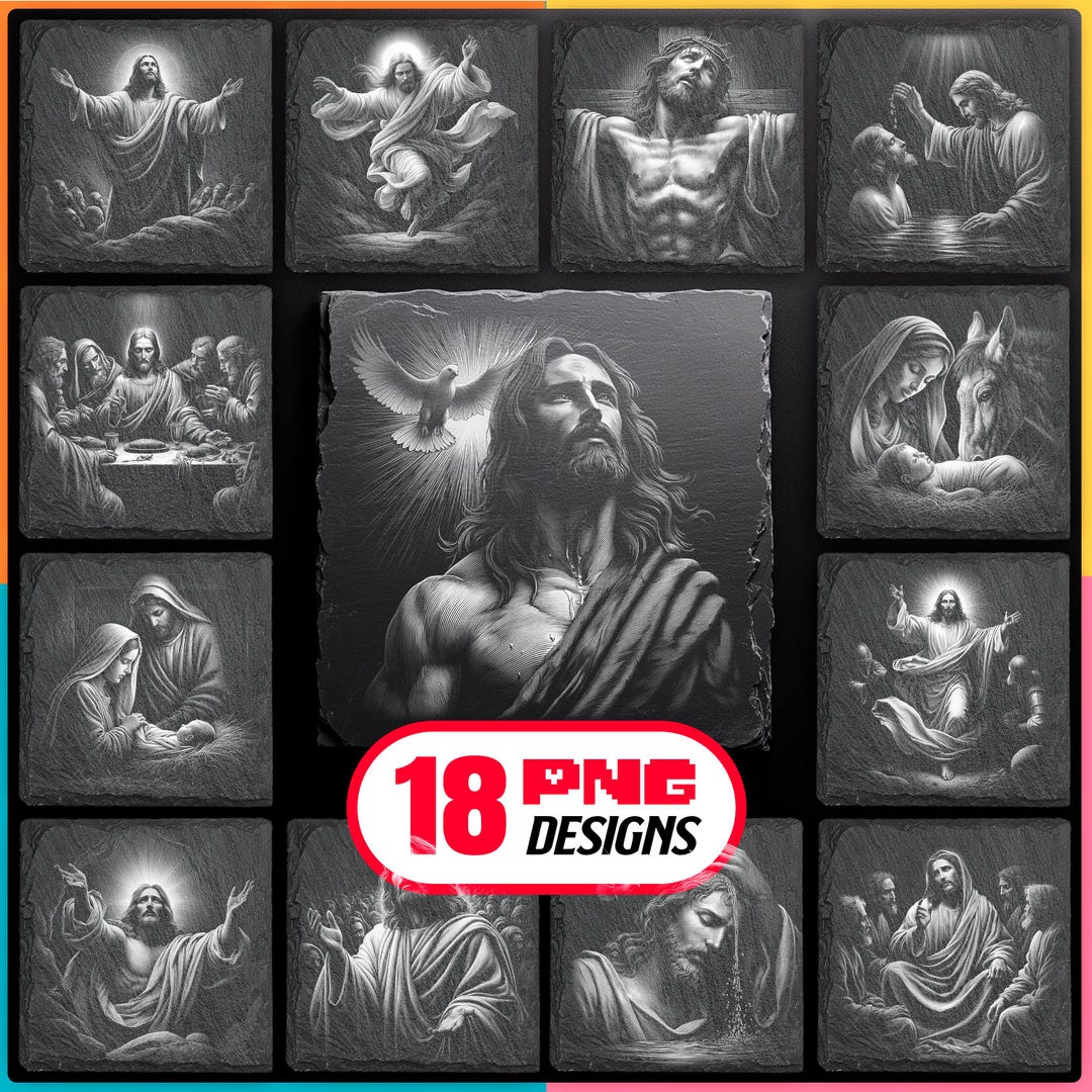 Jesus Life Laser Engraving Files Bundle — Christian Religion Slate ...