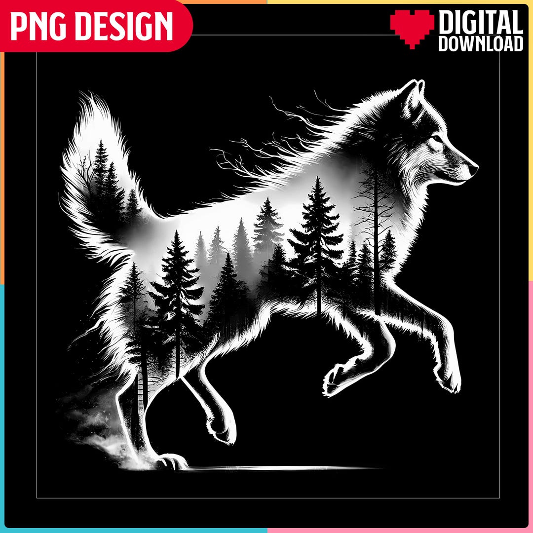Wolf Laser Engraving Png, Cnc File, Digital Download for Glowforge ...