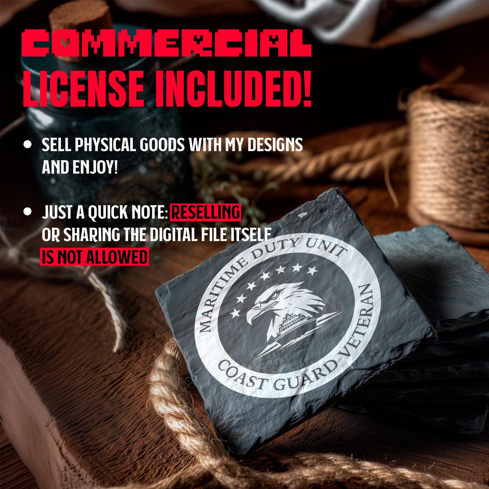Military Logos Veteran Laser Engraving PNG Bundle — Slate Coaster ...