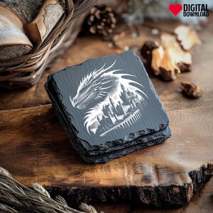 Dragon Laser Files for Engraving Png Bundle, Digital Download for ...