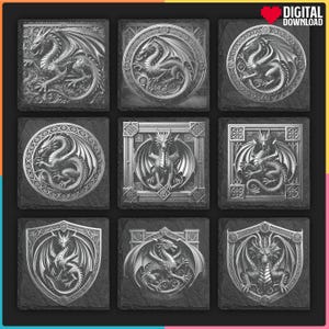Dragon 3d Illusion Laser Files for Engraving Png Bundle, Digital ...