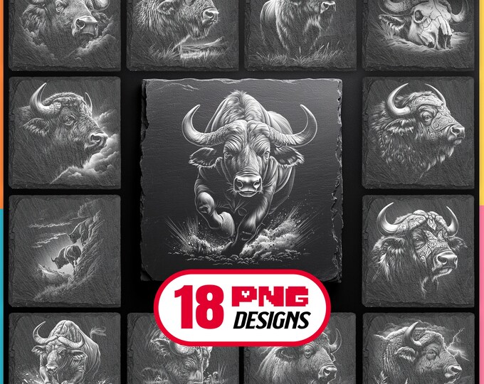 Highland Bull Engraving PNG | Rustic Western Wood Art | Wildlife Laser ...