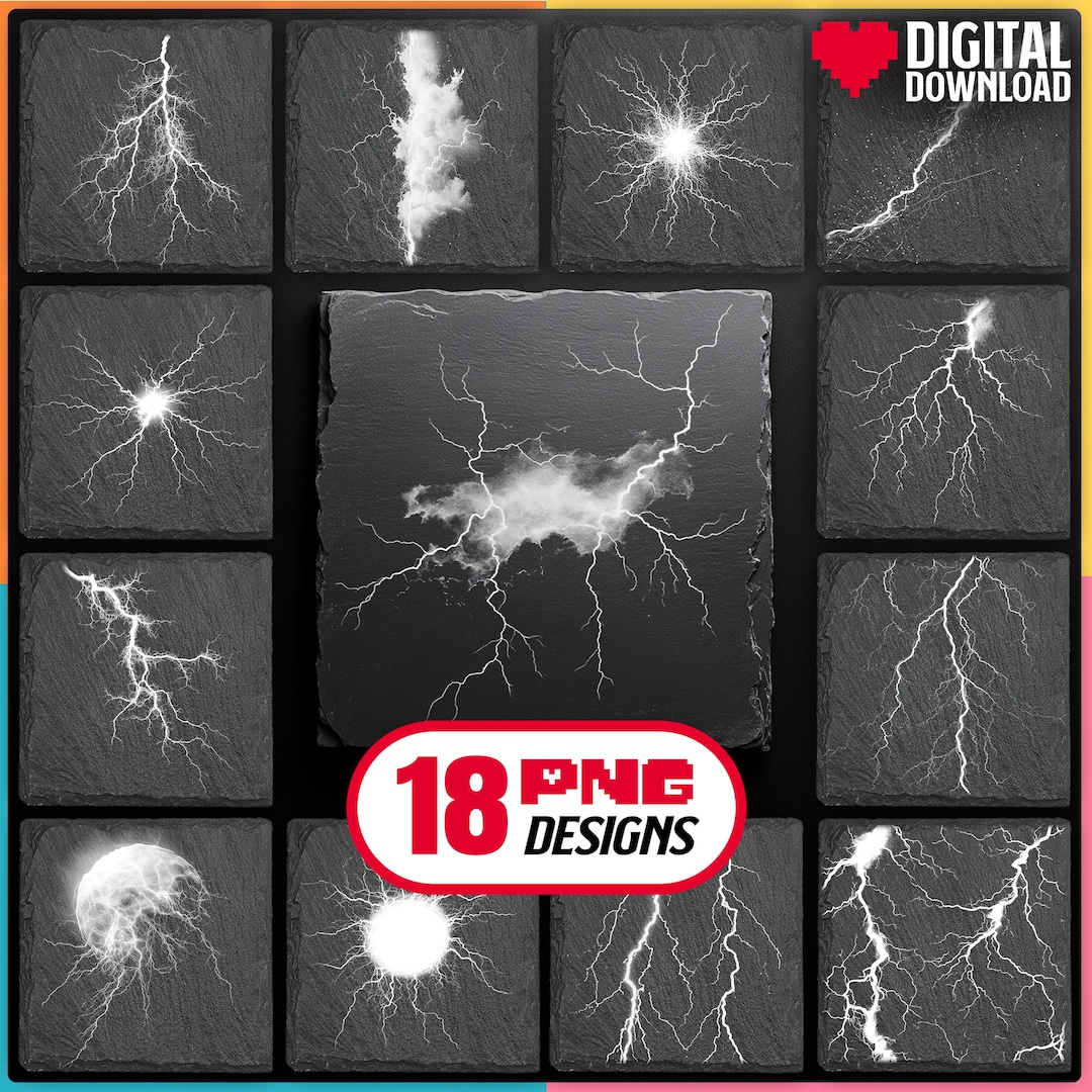 Lightning Bolt Laser Files, Engraving Png Bundle, Digital Download for ...