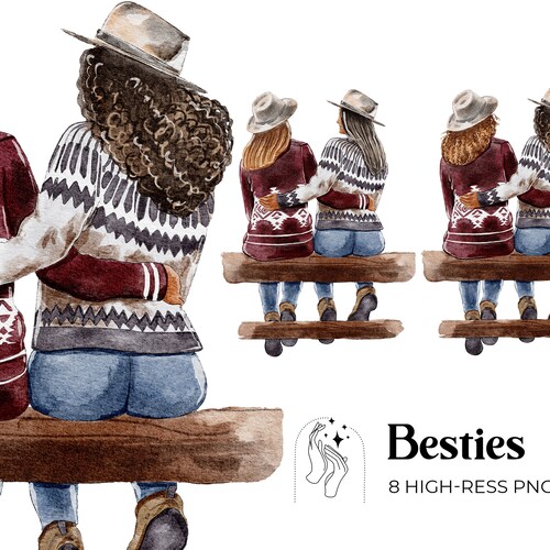 Buy and Build Your Own Best Friends Custom Art Besties | Etsy Canada