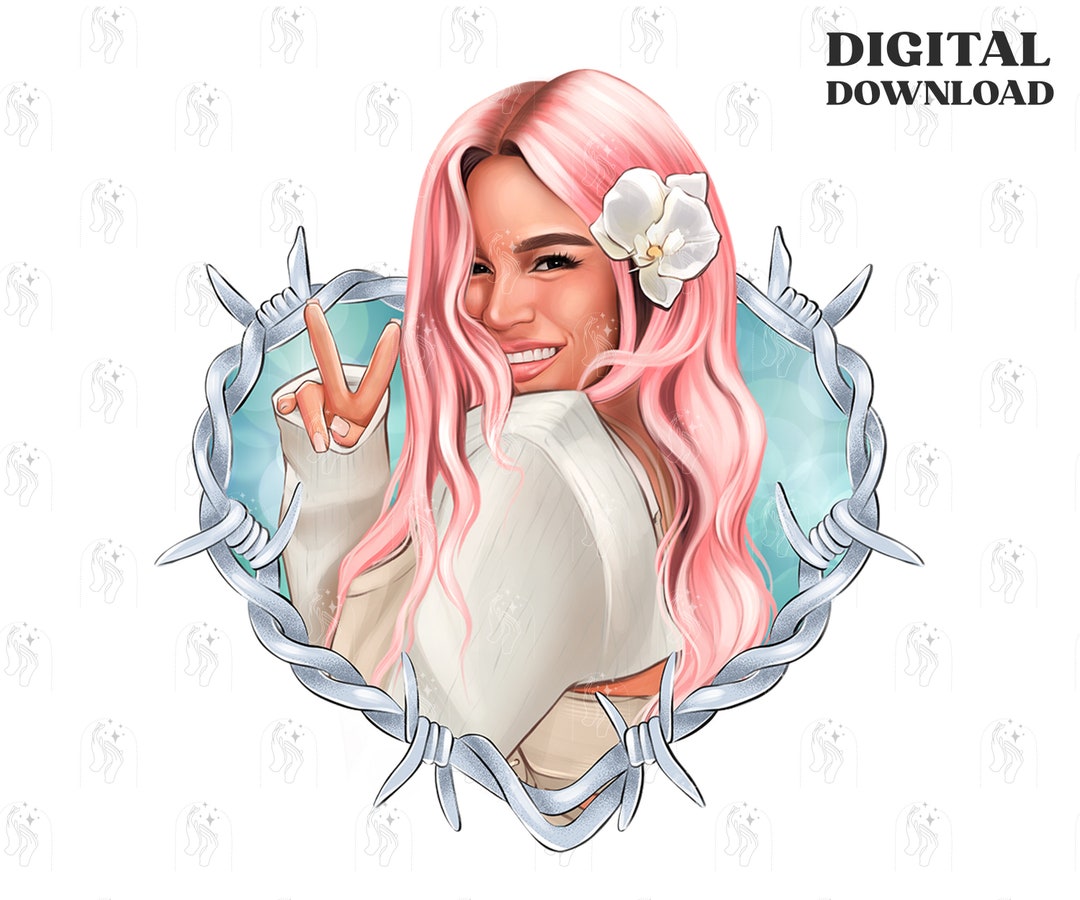 Karol G Png With Pink Hair Bichota, New Album Sublimation Designs Digital Download for Personal ...
