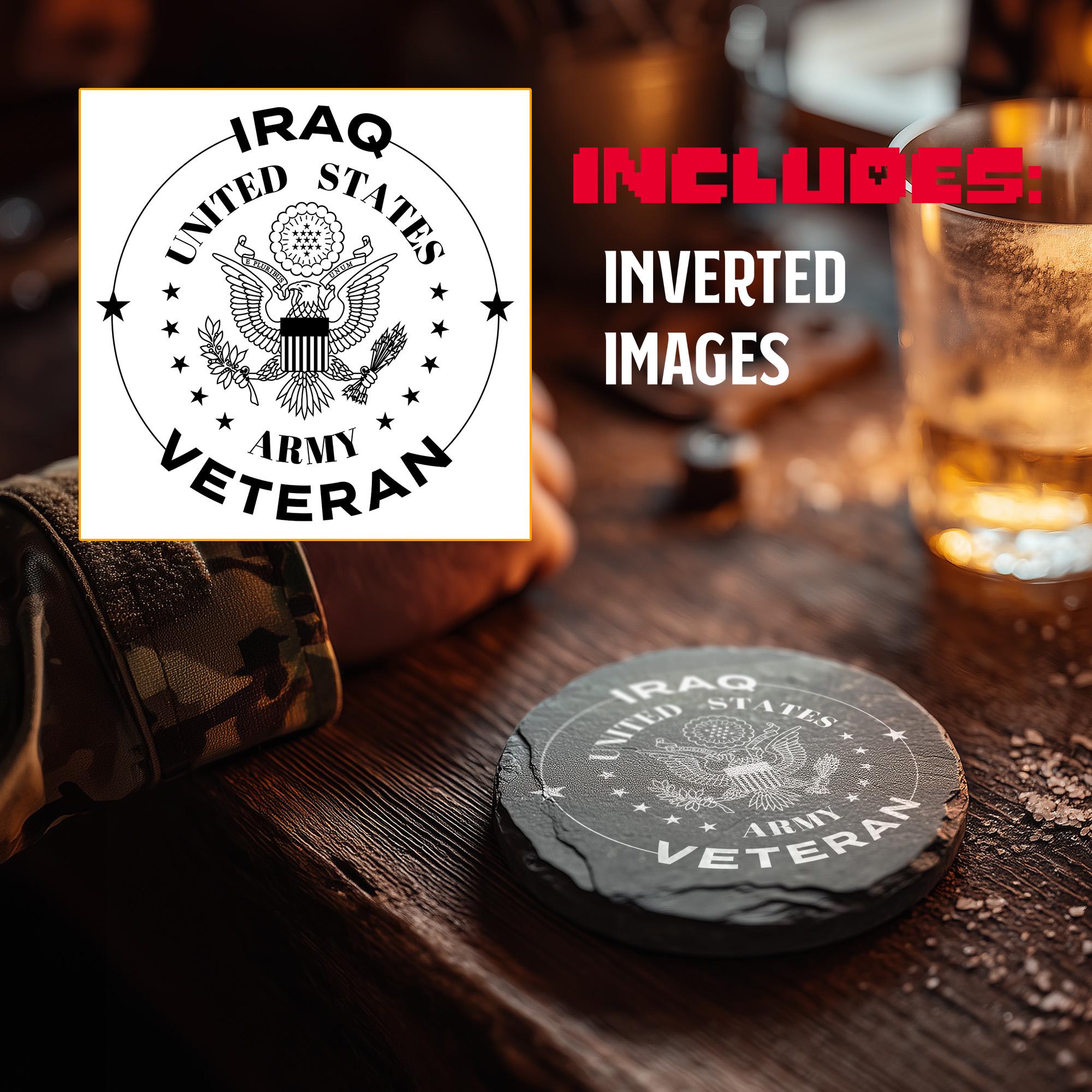 Iraq Veteran Military Logos PNG Bundle for Laser Engraving on Slate ...