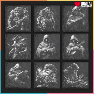 Dnd Character Engraving Png Bundle Digital Download for Glowforge ...