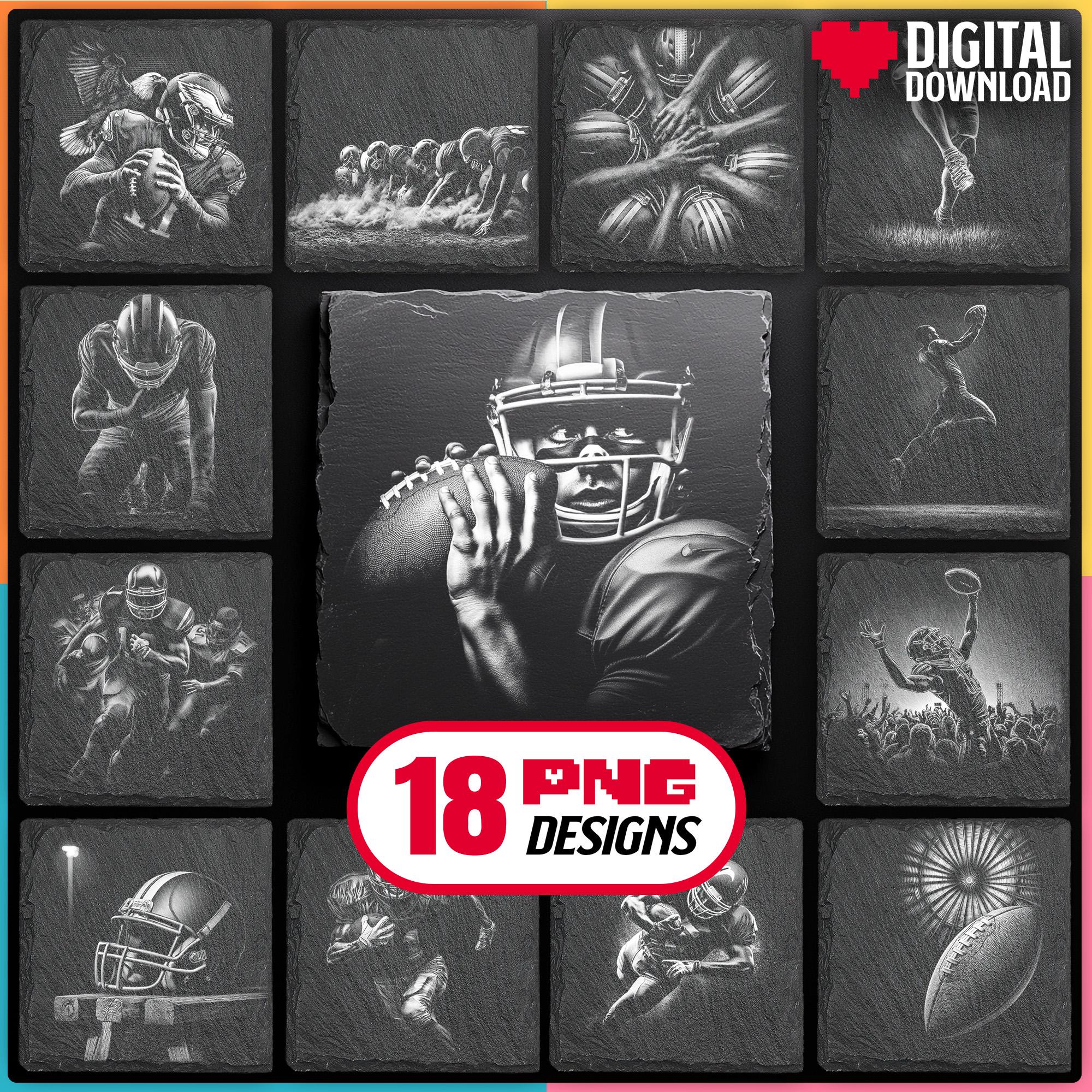 American Football Laser Files PNG Bundle for Engraving Digital Download ...