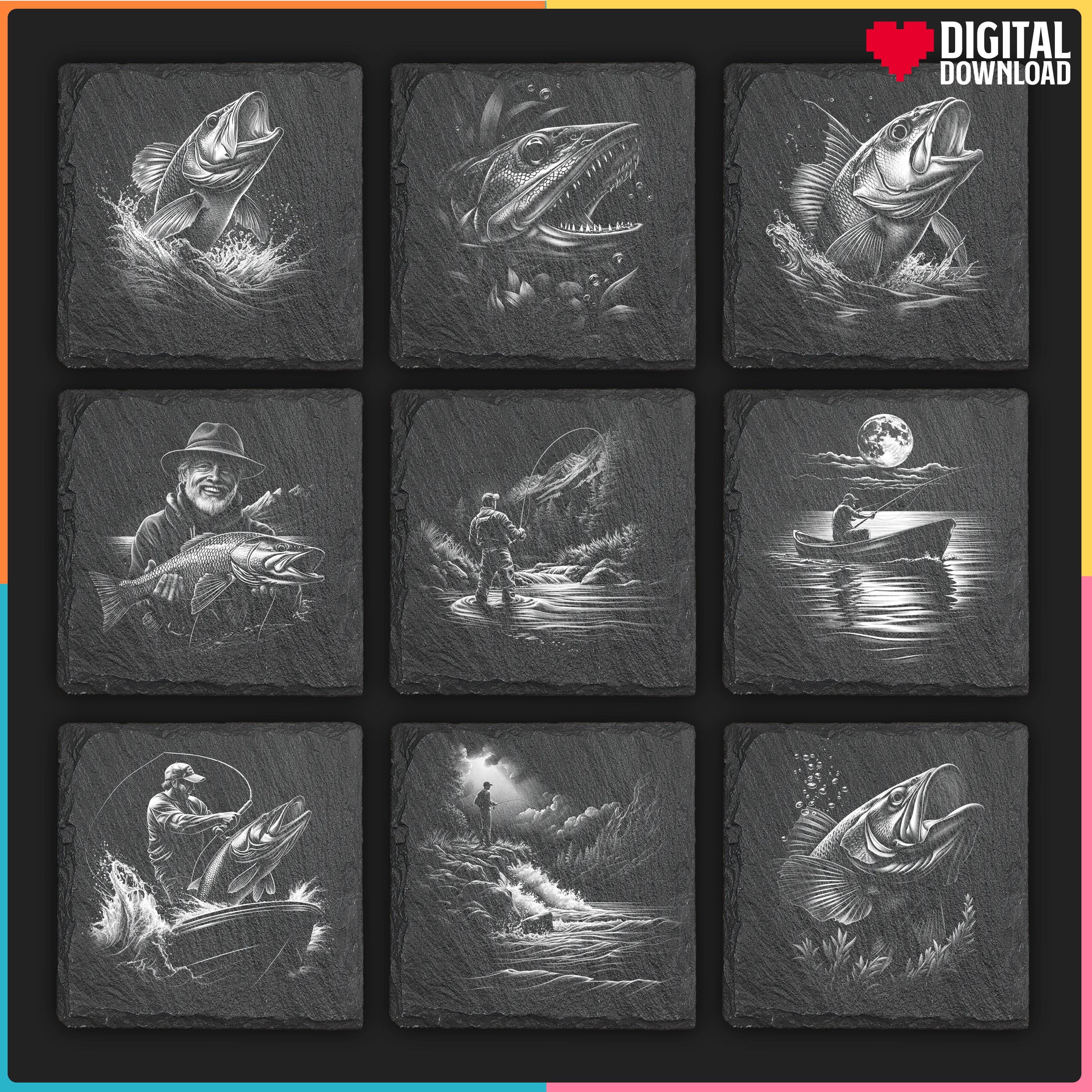 Bass Fishing Laser Png Bundle for Engraving Digital Download, Engraving ...