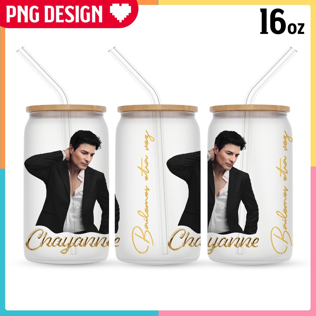 Chayanne 16 Oz Uv Dtf Can Glass Wrap PNG Digital Download for Fans Gift ...
