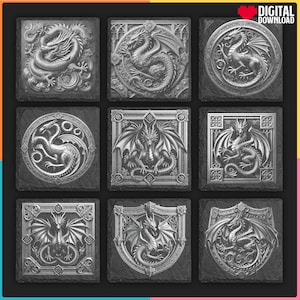 Dragon 3d Illusion Laser Files for Engraving Png Bundle, Digital ...