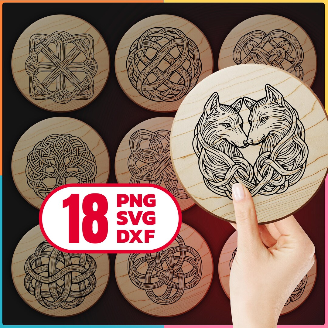 Celtic Knot Ornament Laser Cut Files Bundle SVG, DXF and PNG for ...