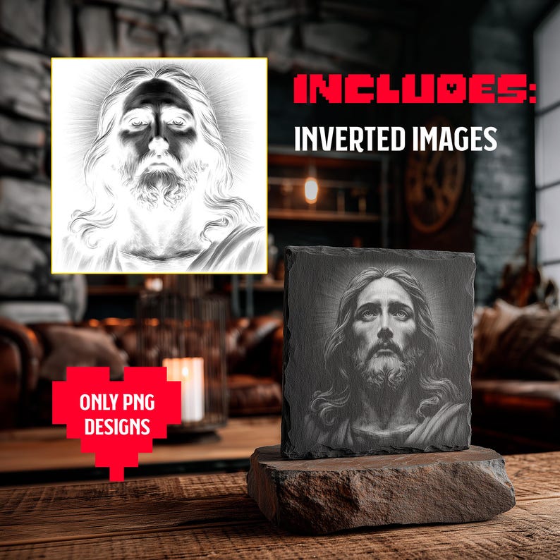Jesus Face Laser Engraving Files Bundle — Christian Religion Slate ...