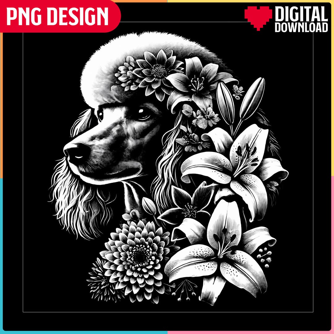 Poodle Laser Png Engraving Digital Download for Glowforge Burn and ...