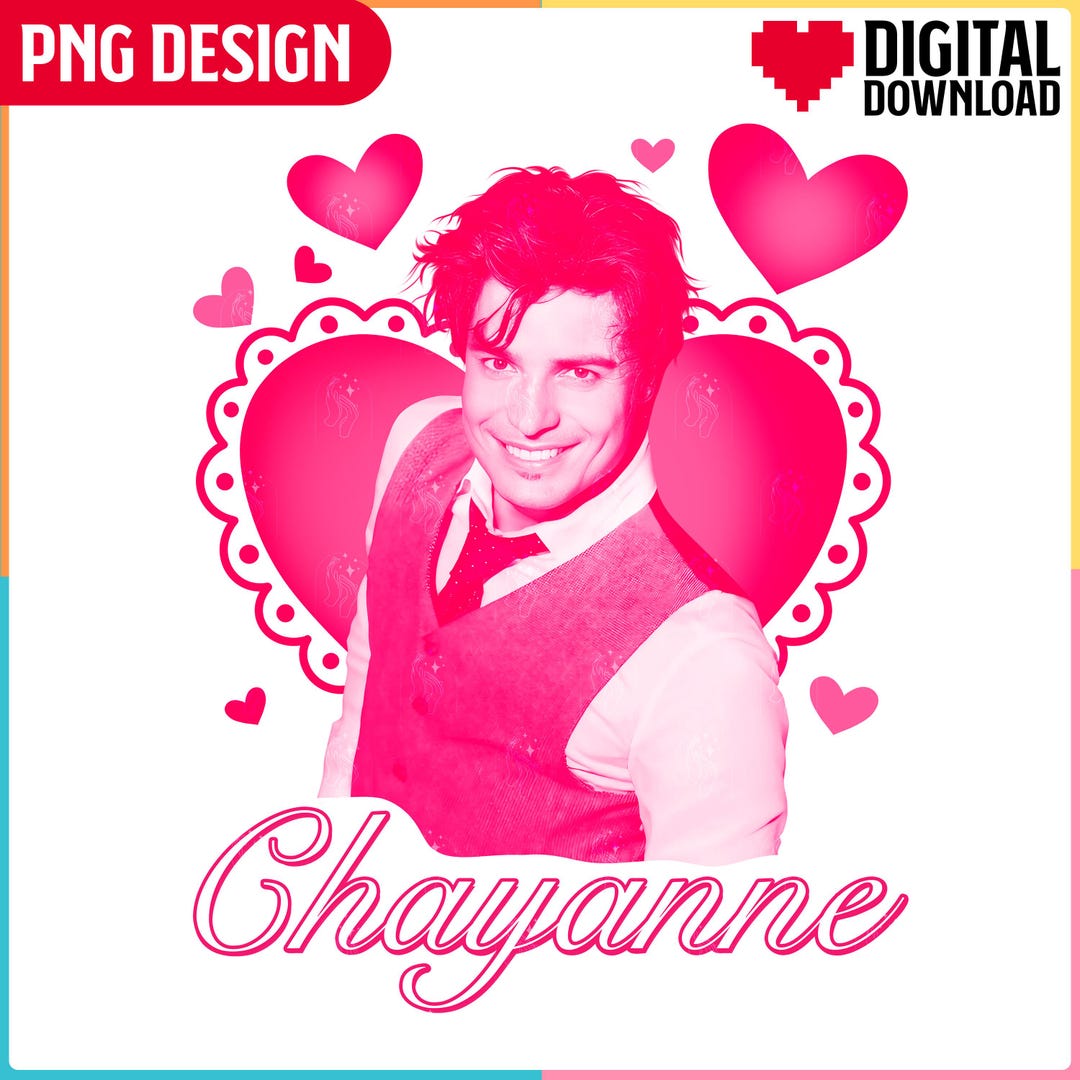 Chayanne Valentines Design With Pink Heart Png Digital Download for ...