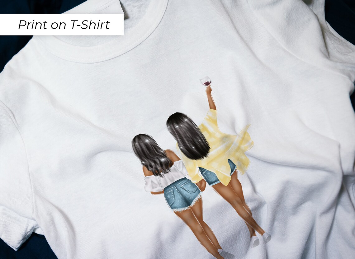 Best Friend Clipart African American Besties Clipart for - Etsy