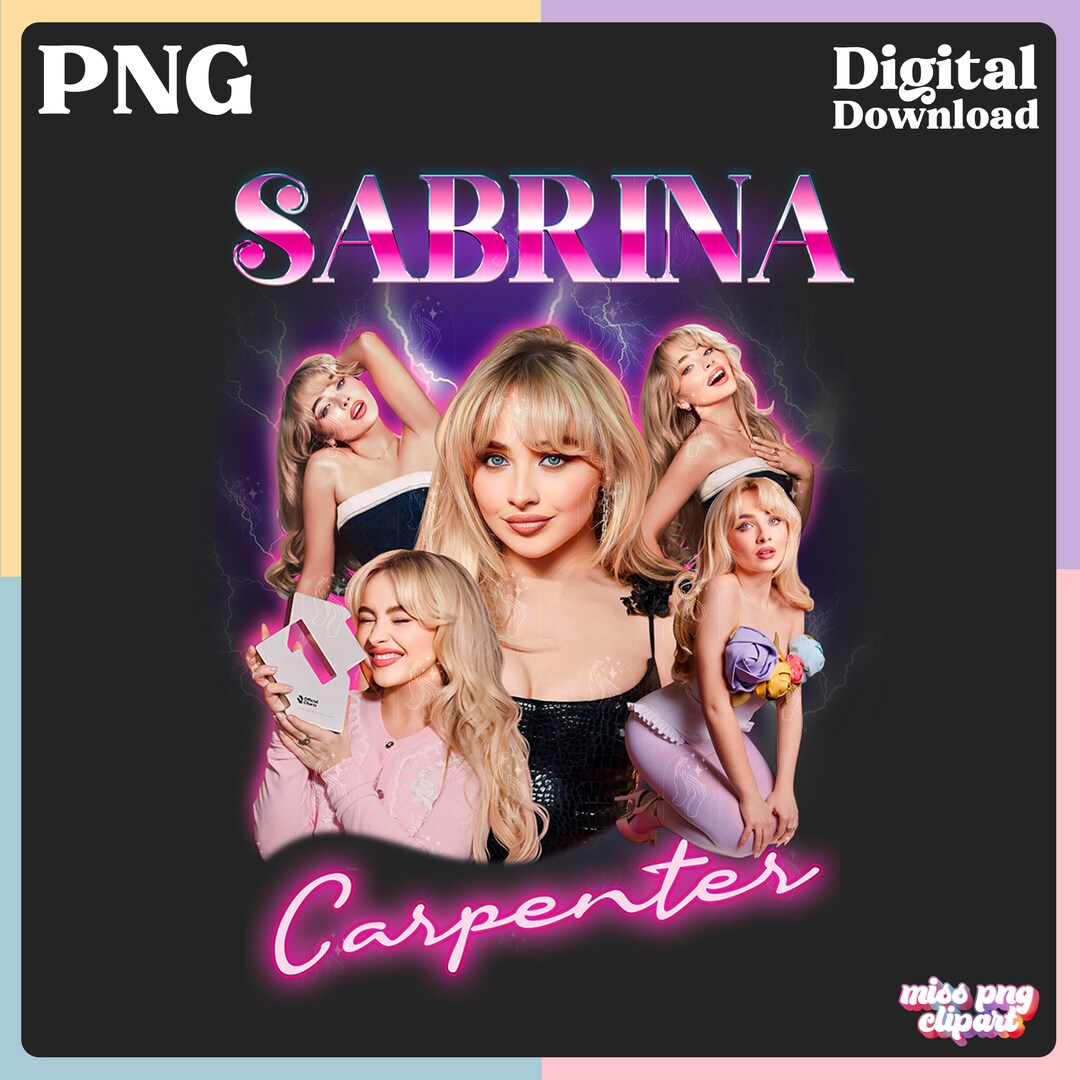Sabrina Carpenter Retro Bootleg Png Digital Download for Self-print ...