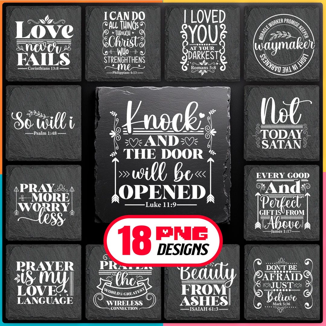 Christian Quotes Laser Engraving PNG Bundle Digital Download — Bible ...