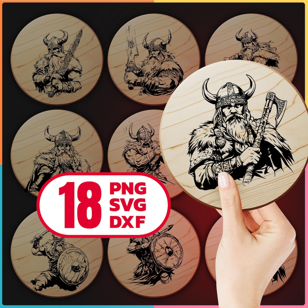 Viking Cut Files Bundle With SVG, DXF and PNG for Engraving Norse ...