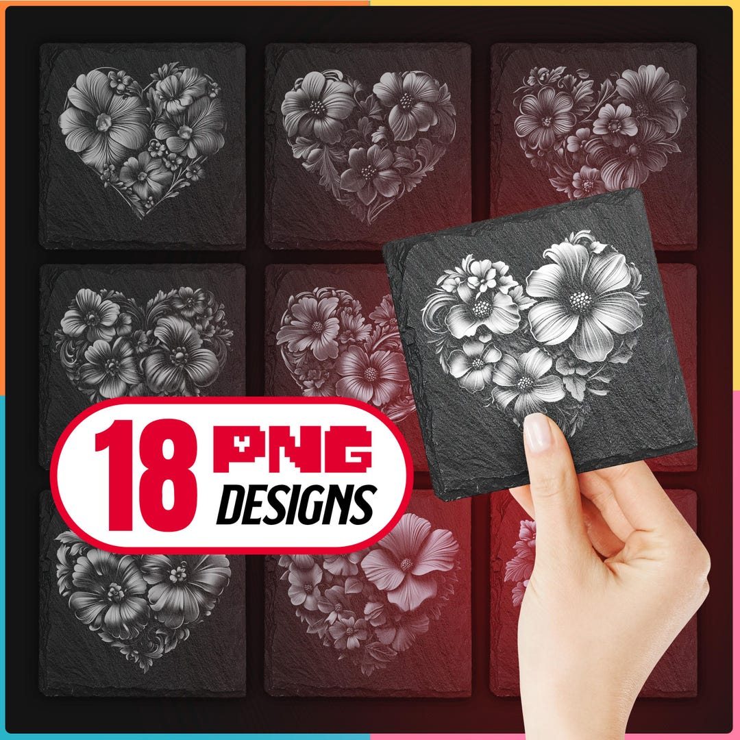 Hearts Laser Files PNG Bundle for Engraving Digital Download for ...