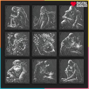 Dnd Character Engraving Png Bundle Digital Download for Glowforge ...