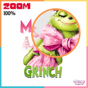 Grinch Mama Png for Digital Download Coquette Pink Christmas or ...