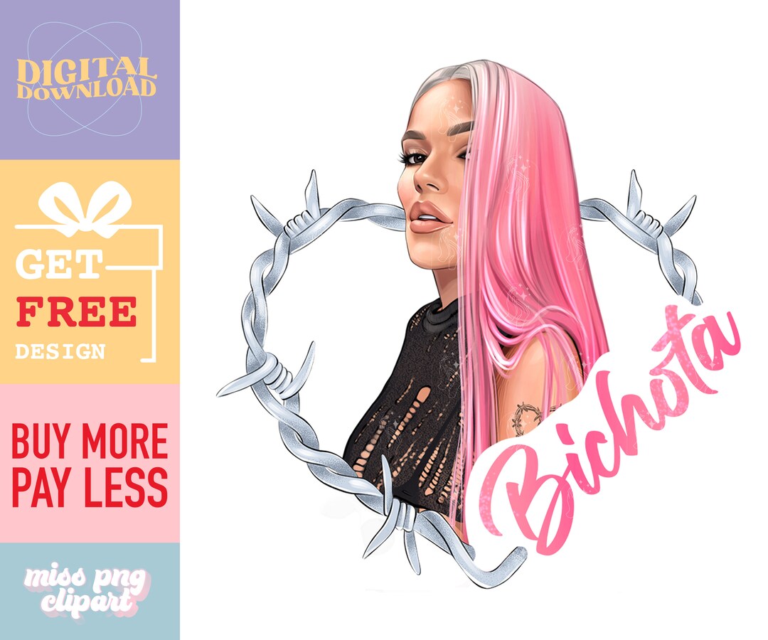 Karol G Pink Hair Png for Bichota Fans for Digital Download - Etsy