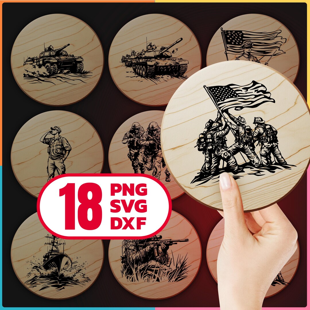 4th July Military Laser Files Bundle for Engraving Digital Download ...