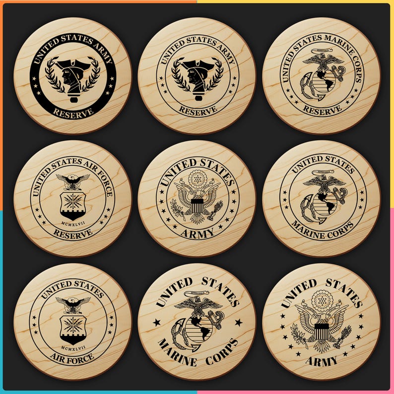 American Army Reserve Logos CNC Laser Files Bundle for Engraving on ...