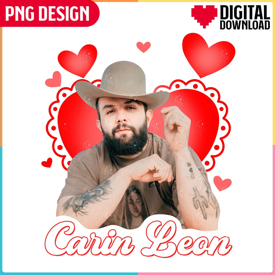 Carin Leon Png Valentines Design With Heart for Digital Download for ...